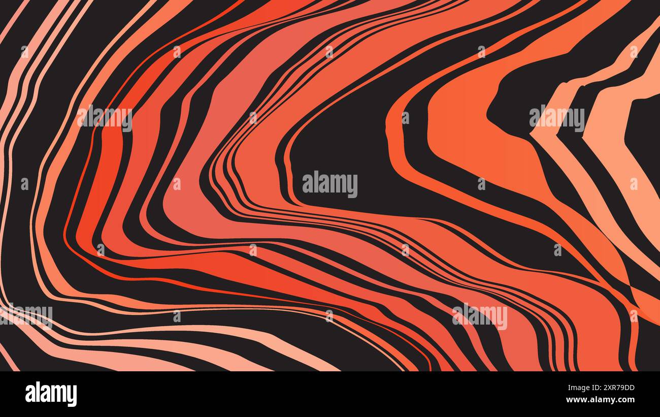 Abstract peach fuzz and black wavy vertical stripes background in 4k ...