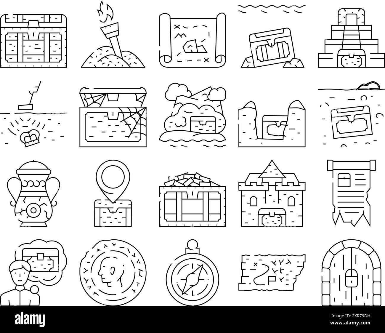 Treasure Precious And Antique Icons Set Vector Stock Vector Image & Art ...