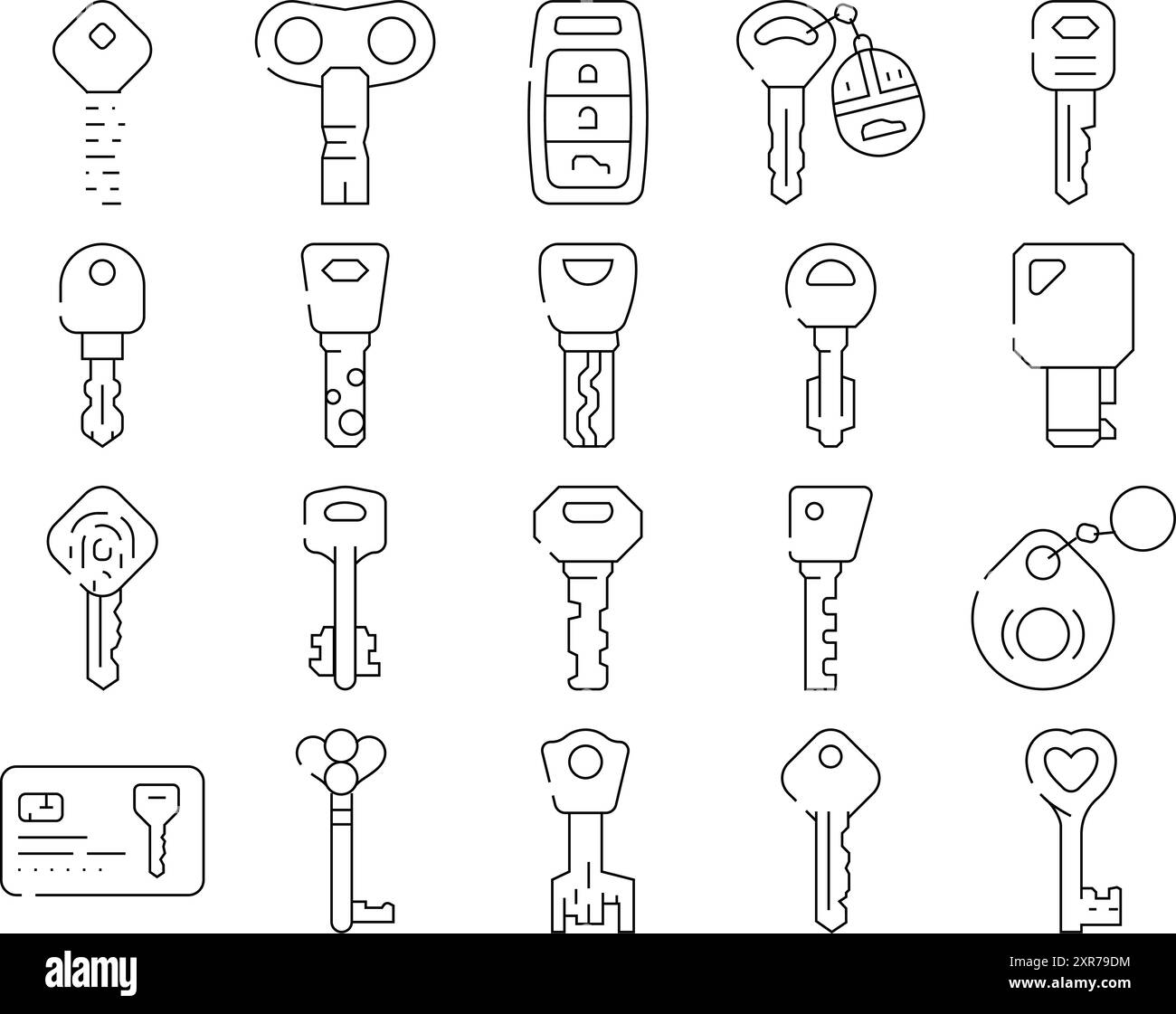 Key For Open And Close Padlock Icons Set Vector Stock Vector Image ...