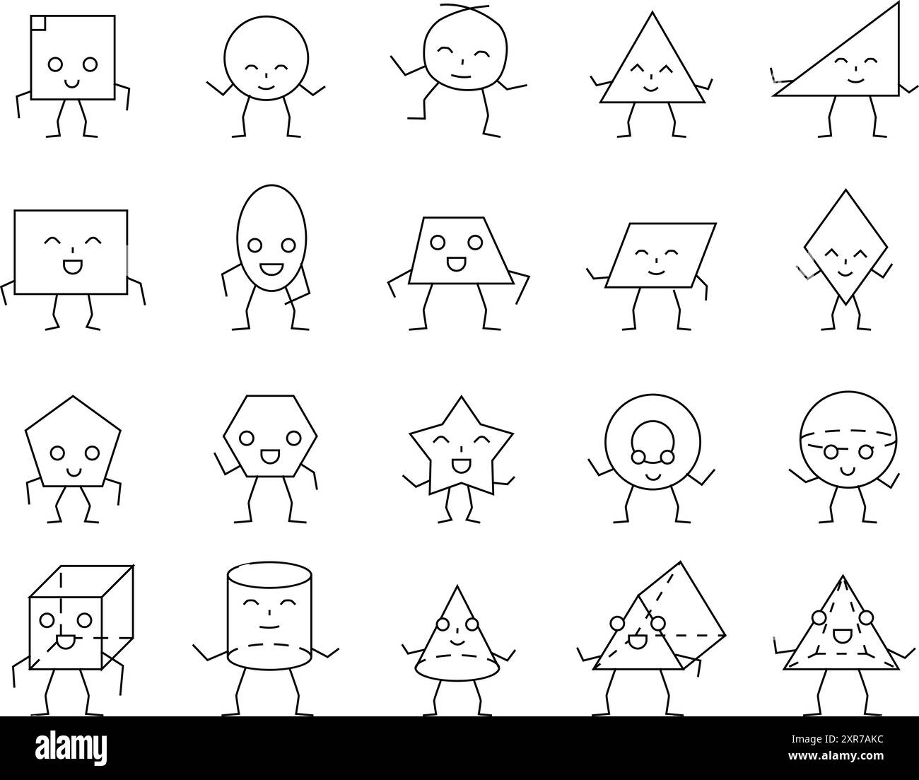 geometric shape funny icons set vector Stock Vector Image & Art - Alamy