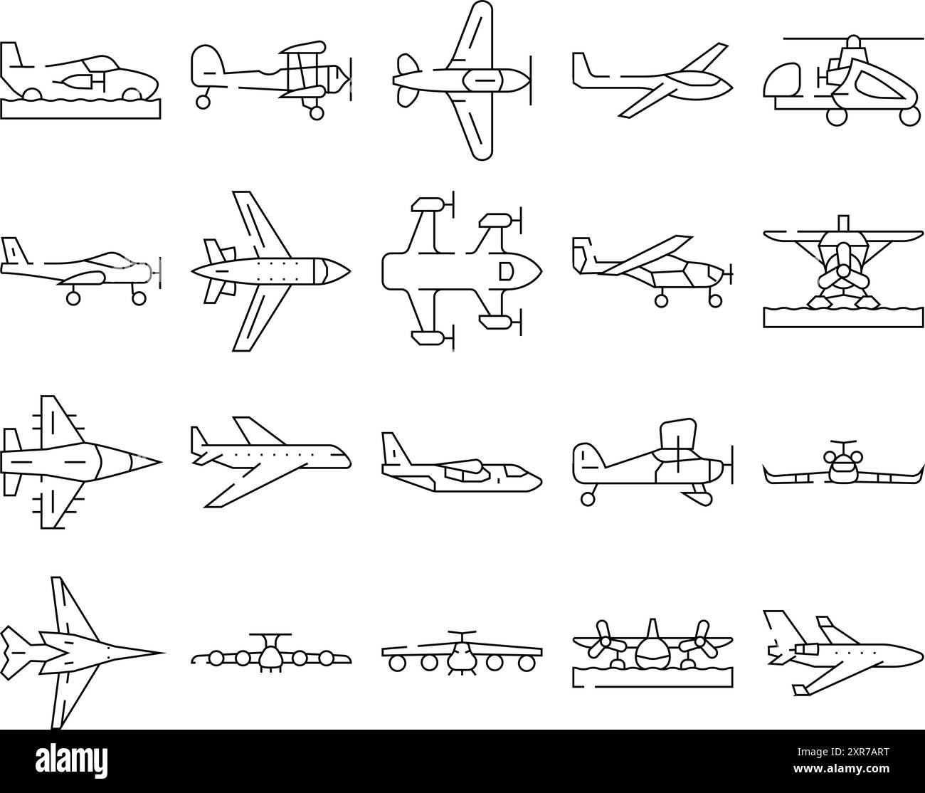 plane flight travel aircraft icons set vector Stock Vector Image & Art ...