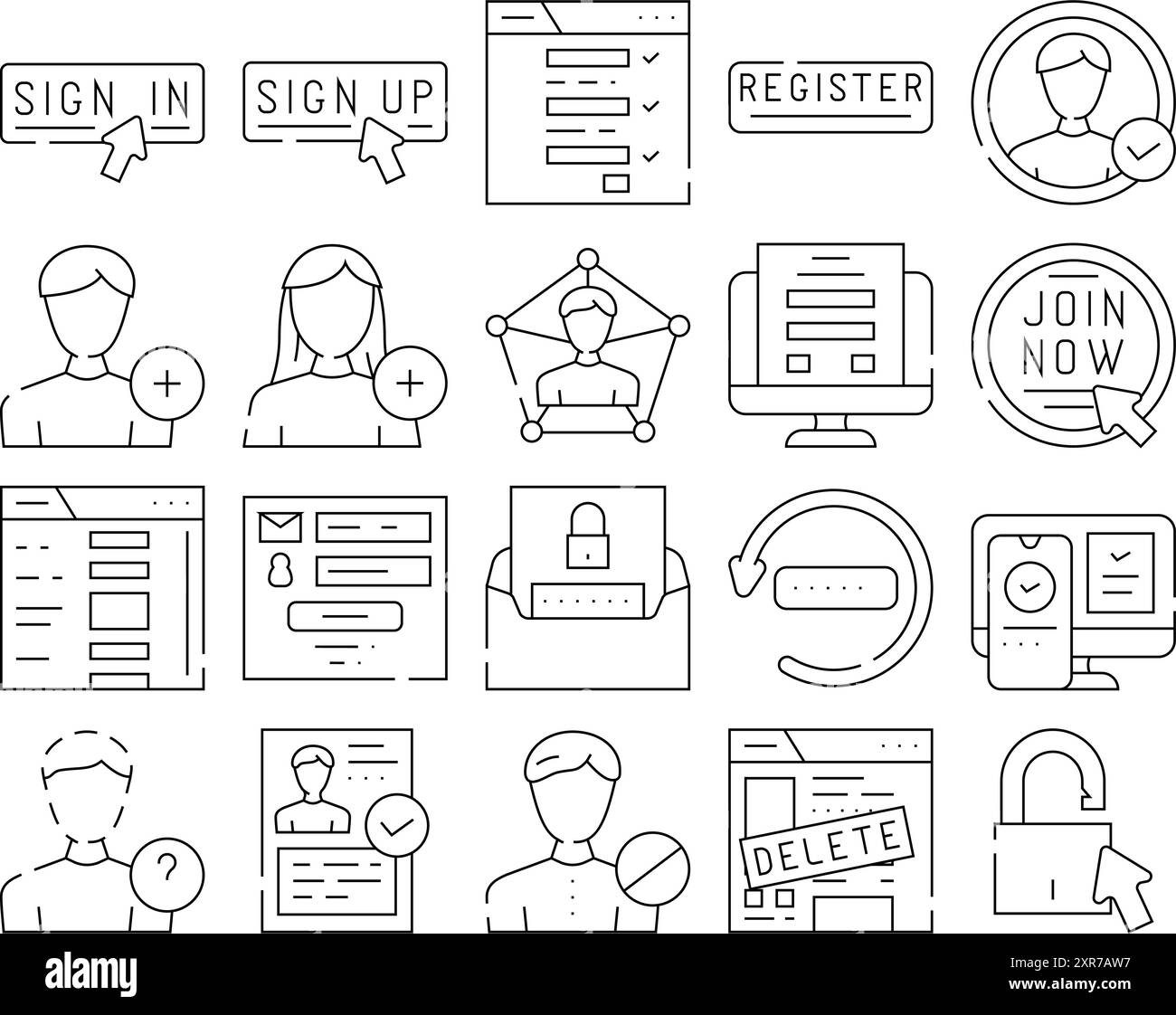 registration form web icons set vector Stock Vector Image & Art - Alamy