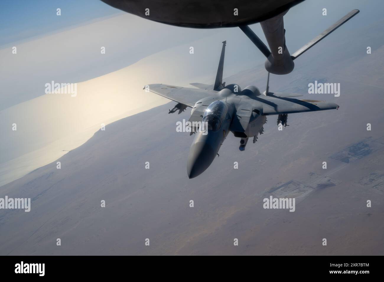 A Qatar Emiri Air Force F-15QA participating in Exercise Sky Shield 9 ...
