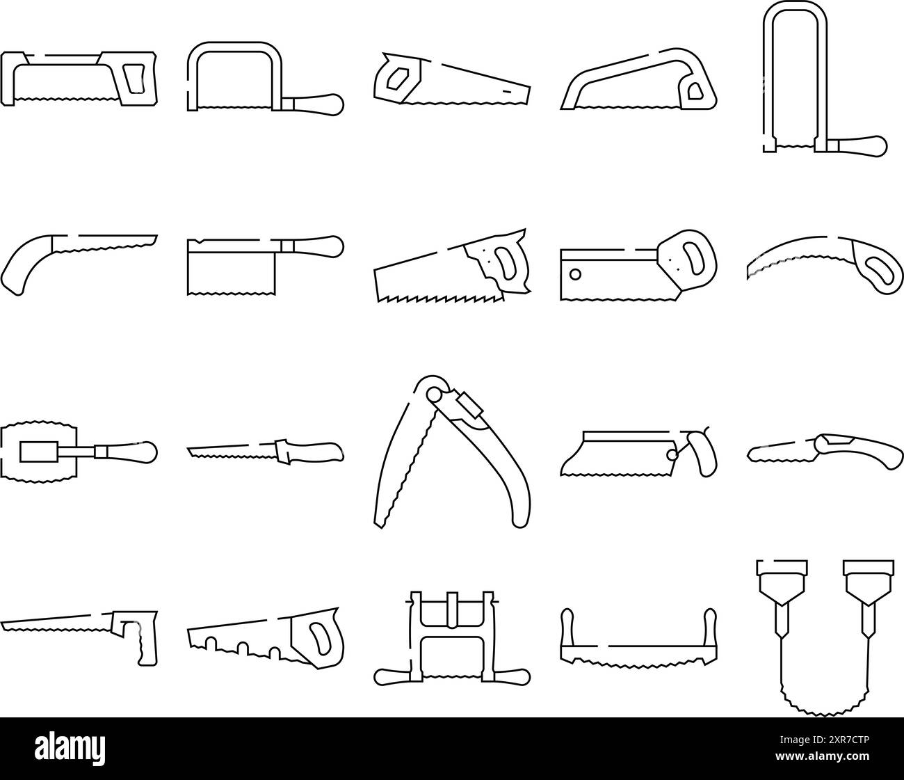 hand saw construction icons set vector Stock Vector Image & Art - Alamy