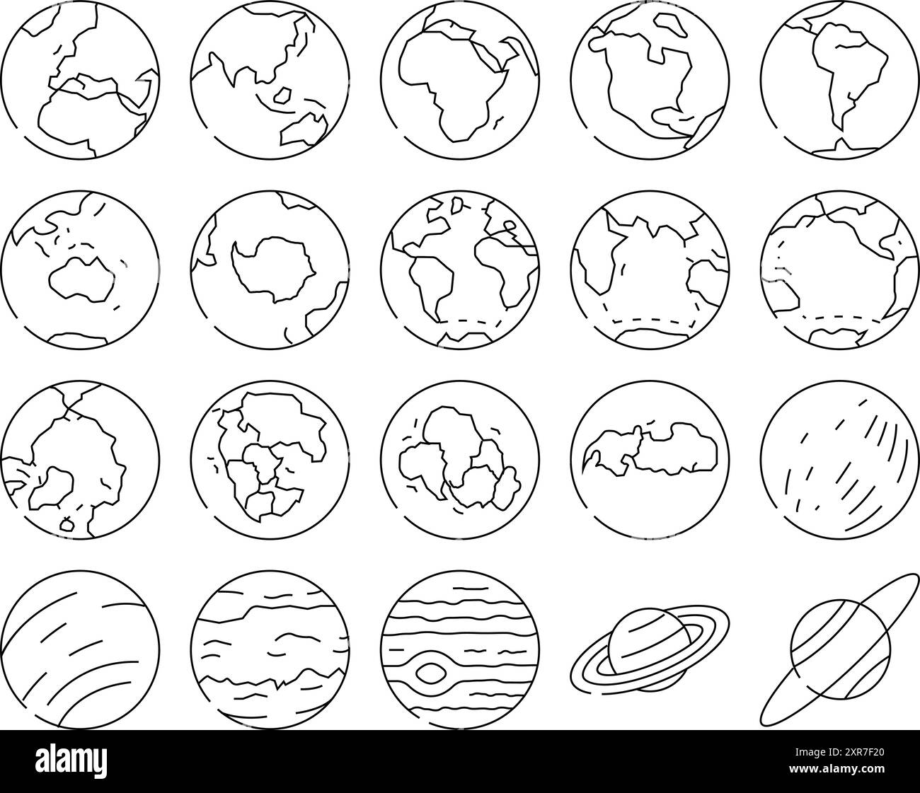 Land icons of the globe Black and White Stock Photos & Images - Alamy