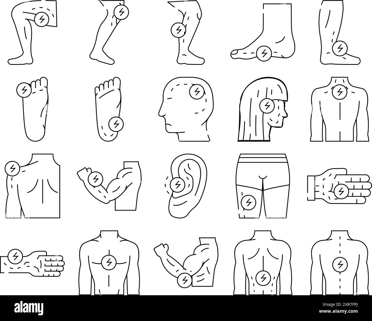 pain body ache medical joint icons set vector Stock Vector Image & Art ...