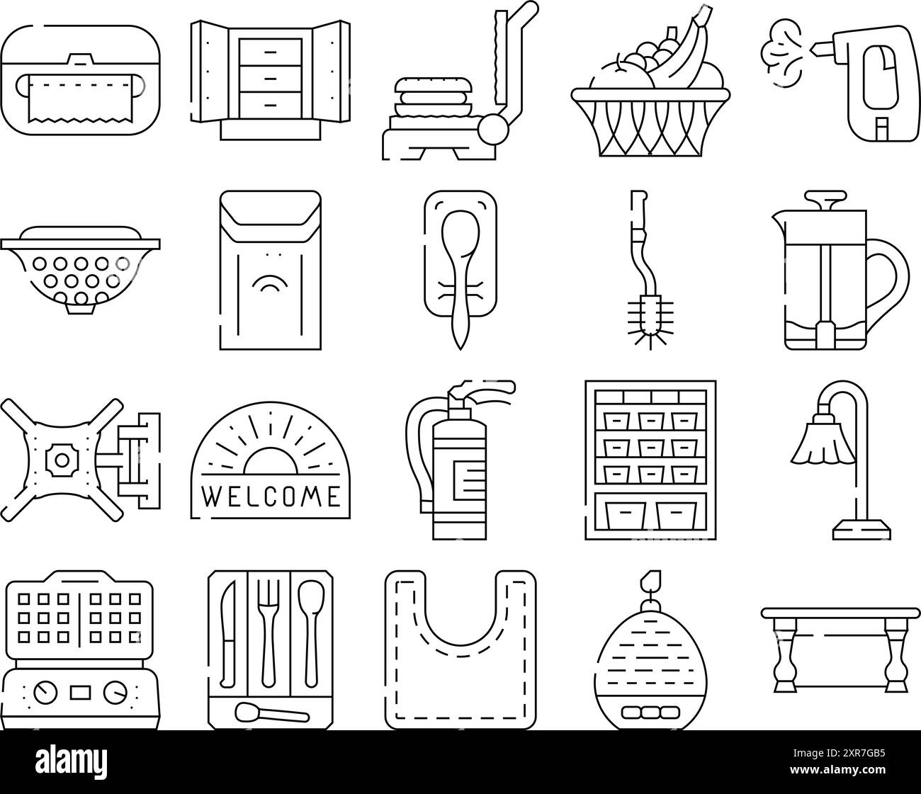 home interior house design icons set vector Stock Vector Image & Art ...