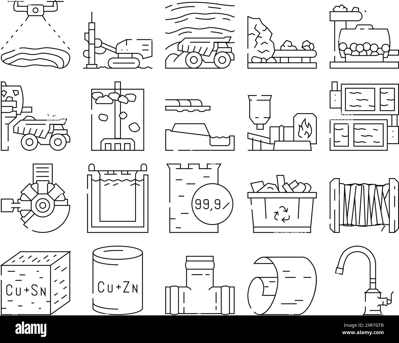 Copper production process Stock Vector Images - Alamy