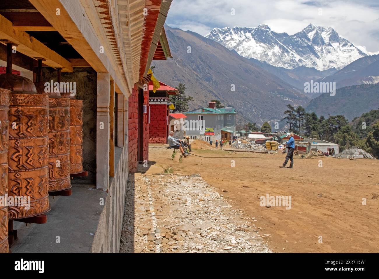 View to Mt Everest from Tengboche Monastery Stock Photo - Alamy