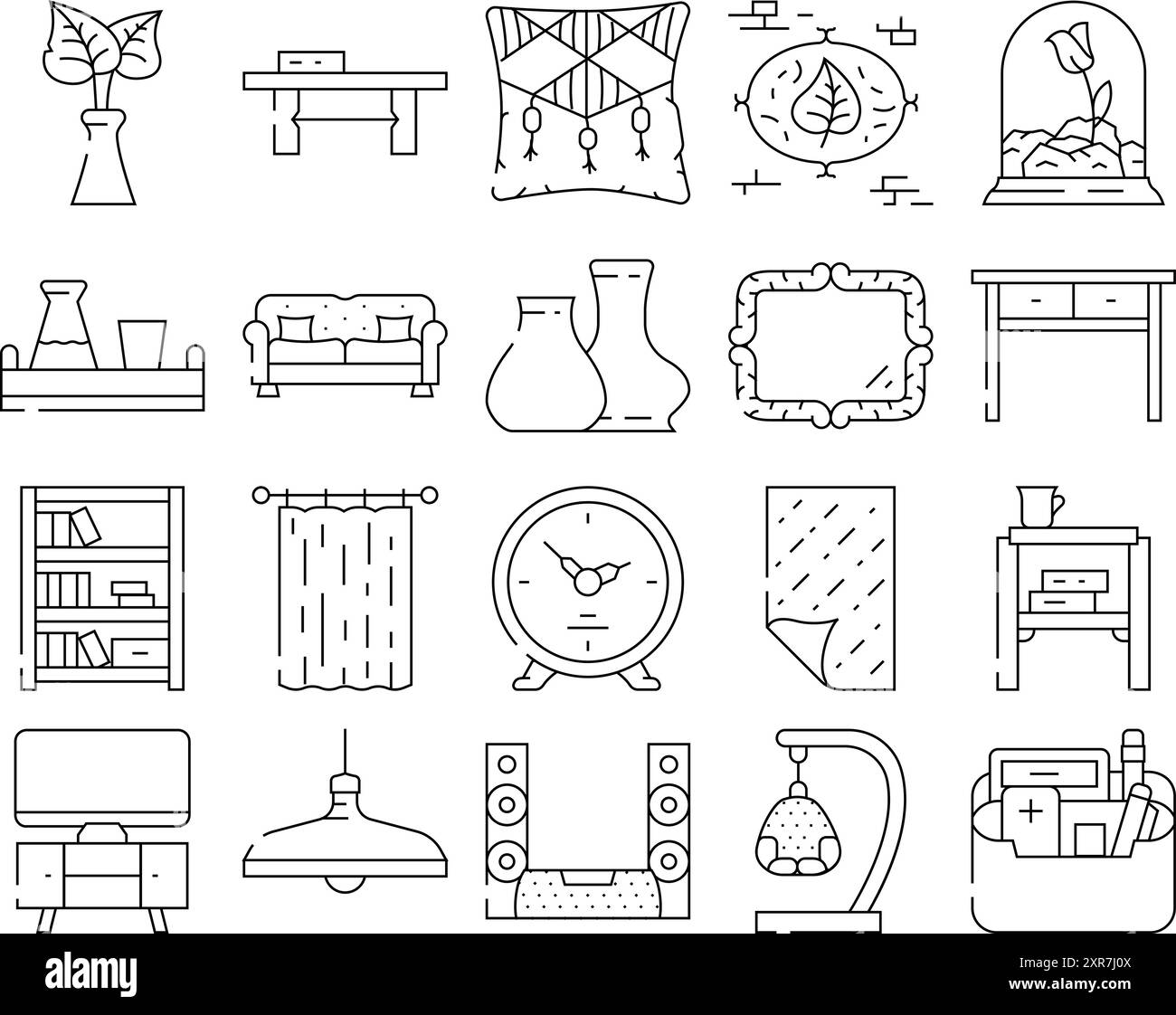 Modern retro living room television Black and White Stock Photos ...