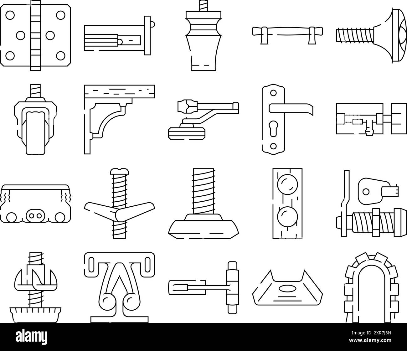 furniture fitting construction icons set vector Stock Vector Image ...