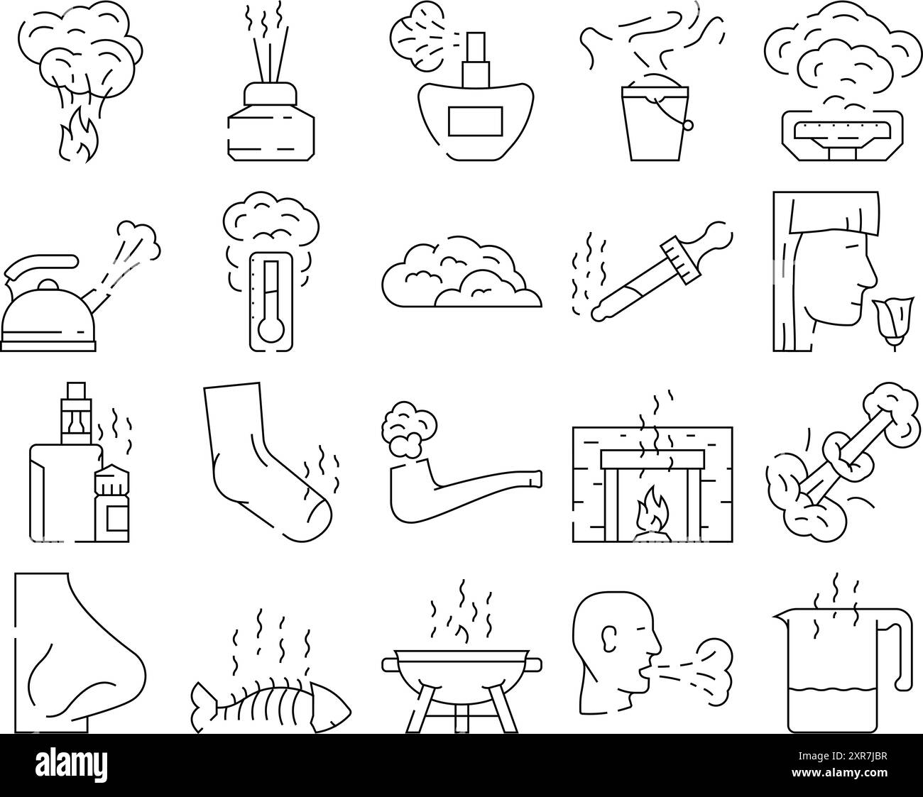 smell nose aroma odor icons set vector Stock Vector Image & Art - Alamy