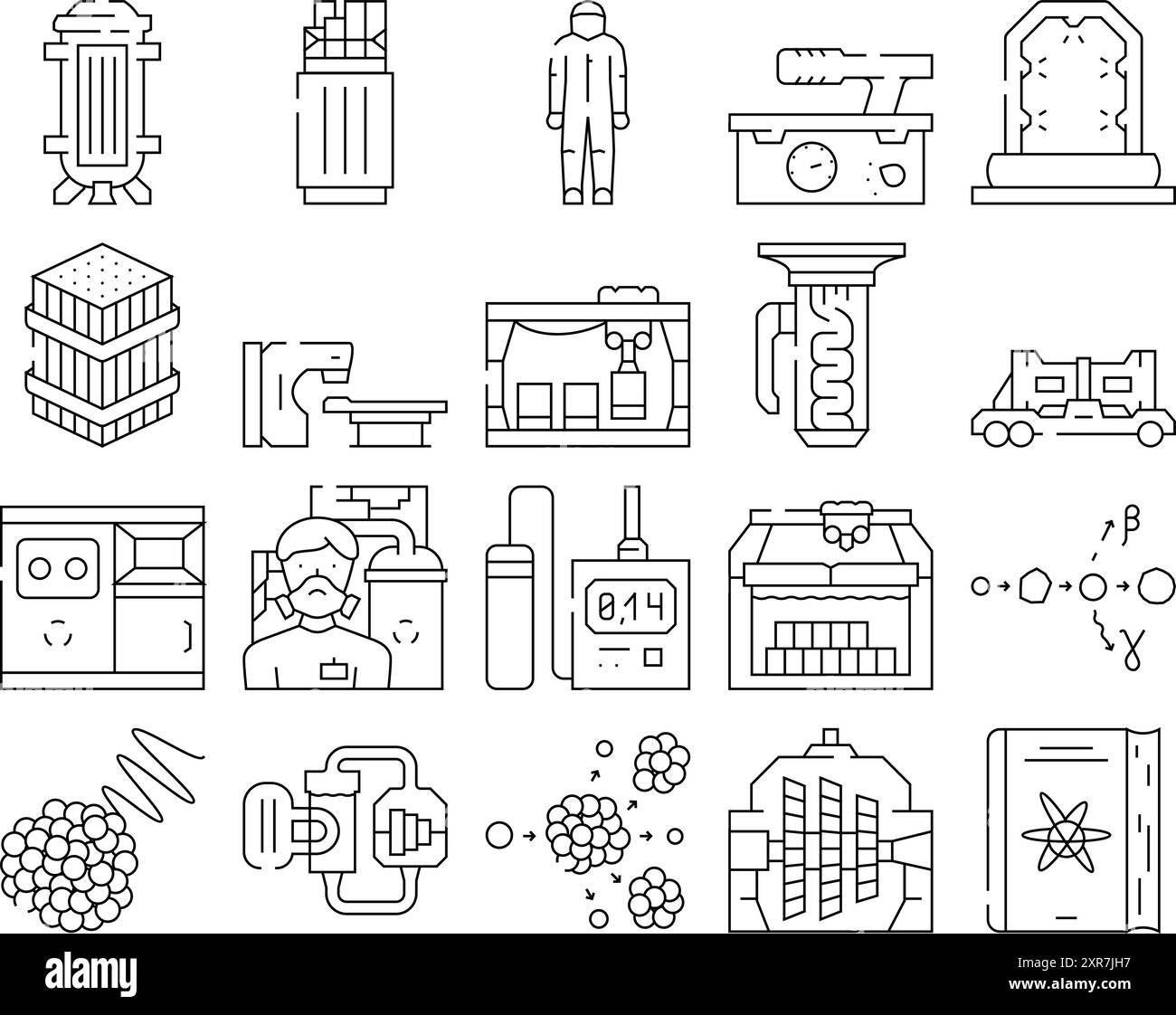 nuclear energy power reactor icons set vector Stock Vector Image & Art ...