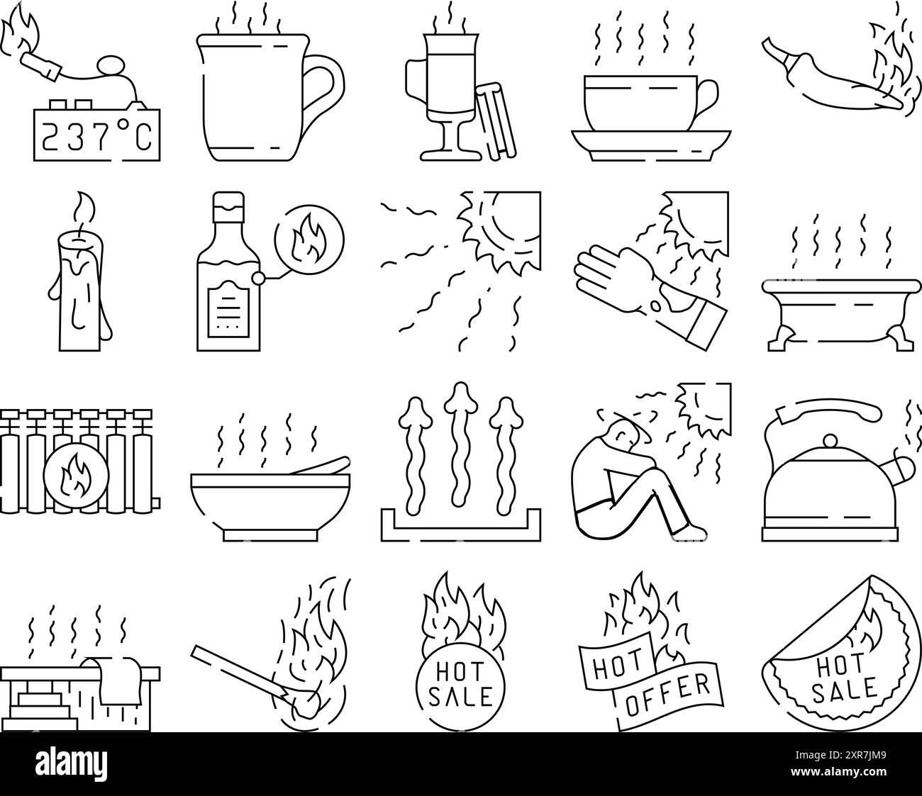 hot heat cold fire icons set vector Stock Vector Image & Art - Alamy
