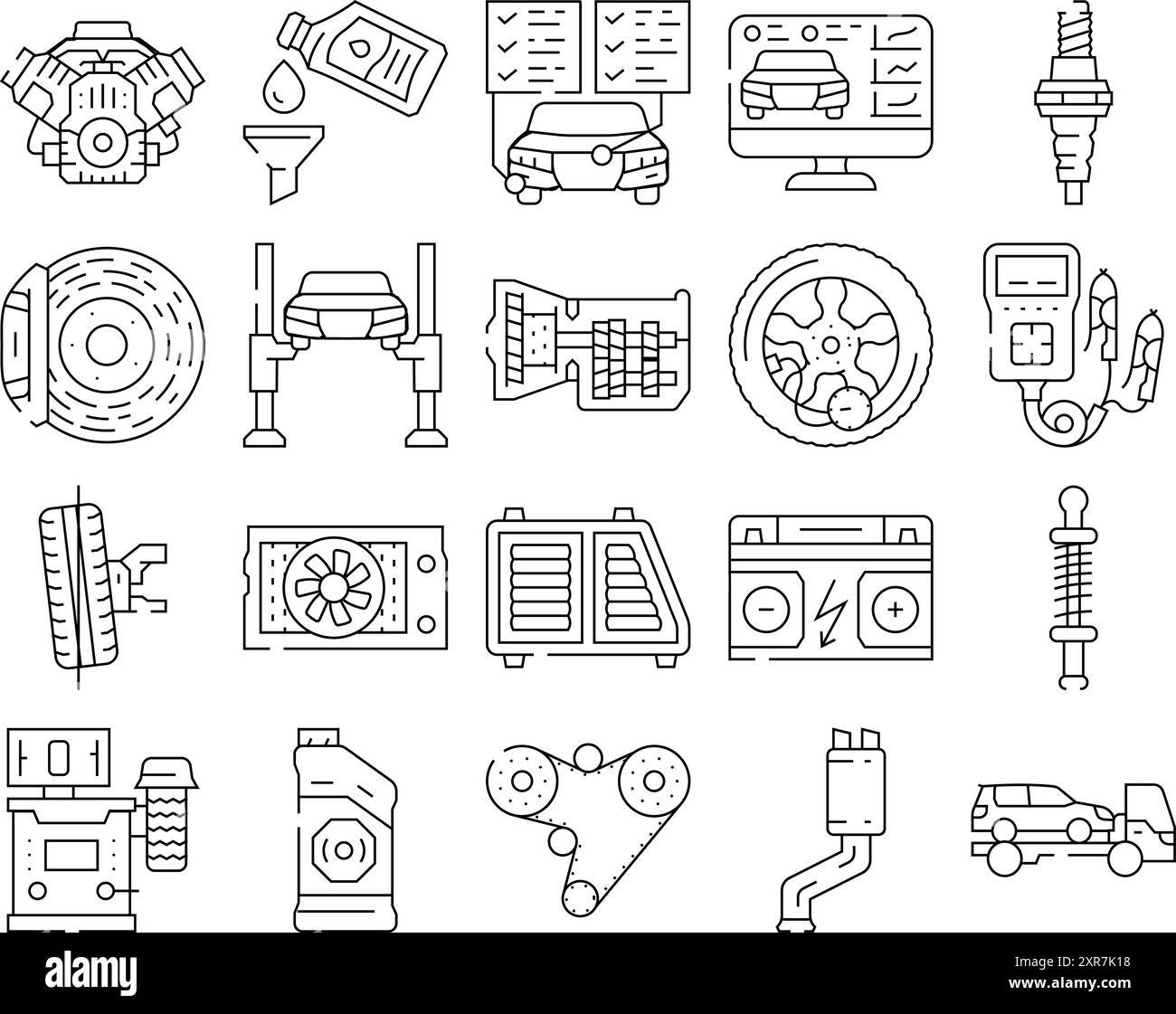 car mechanic auto icons set vector Stock Vector Image & Art - Alamy