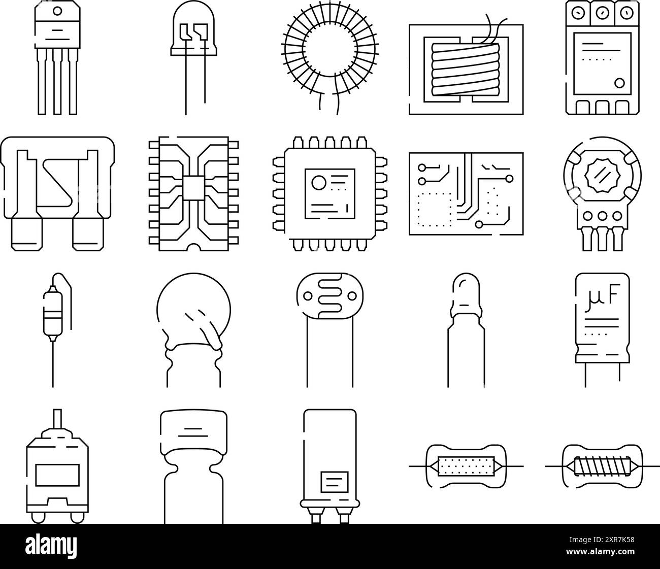 component electronic chip icons set vector Stock Vector Image & Art - Alamy