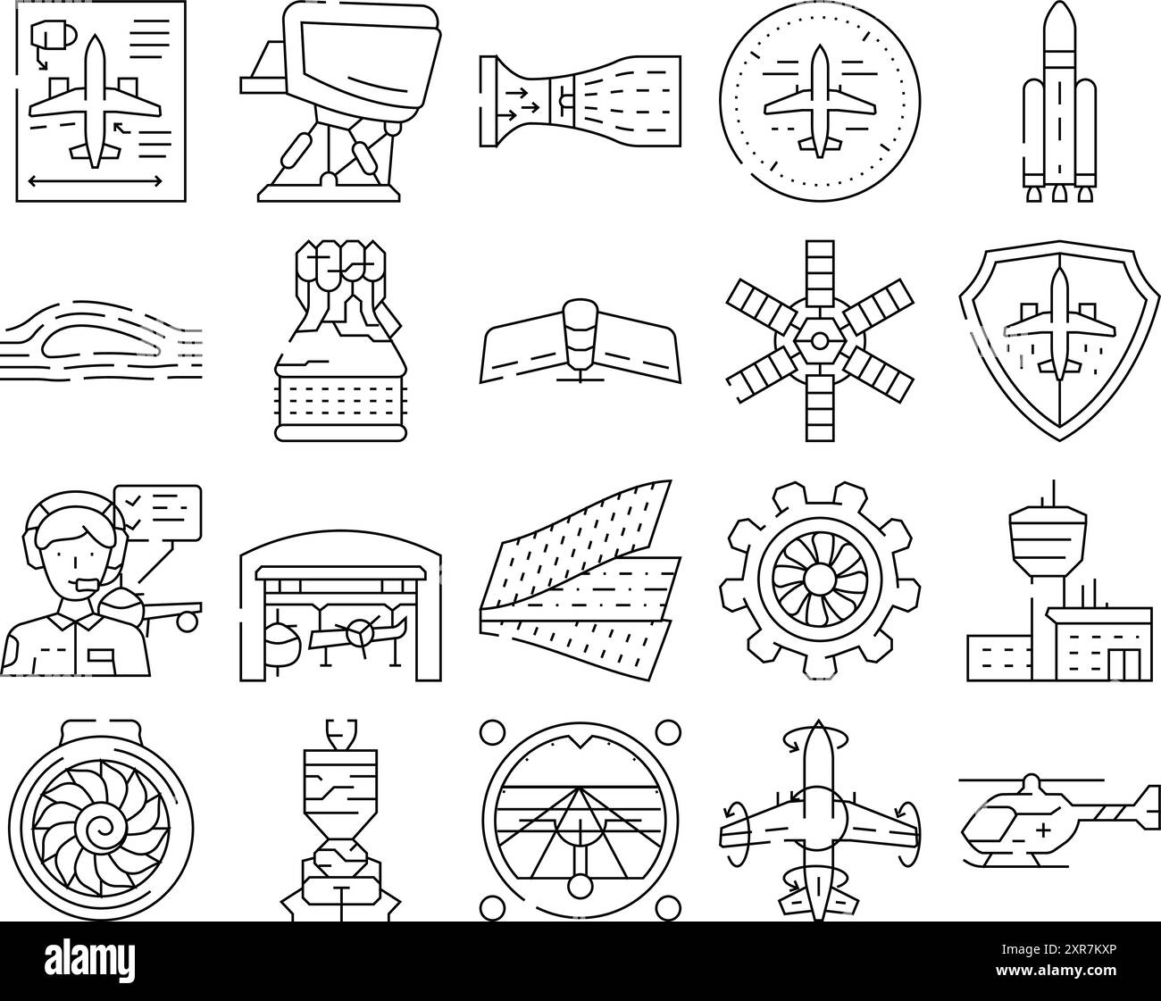 aeronautical engineer aviation icons set vector Stock Vector Image & Art - Alamy