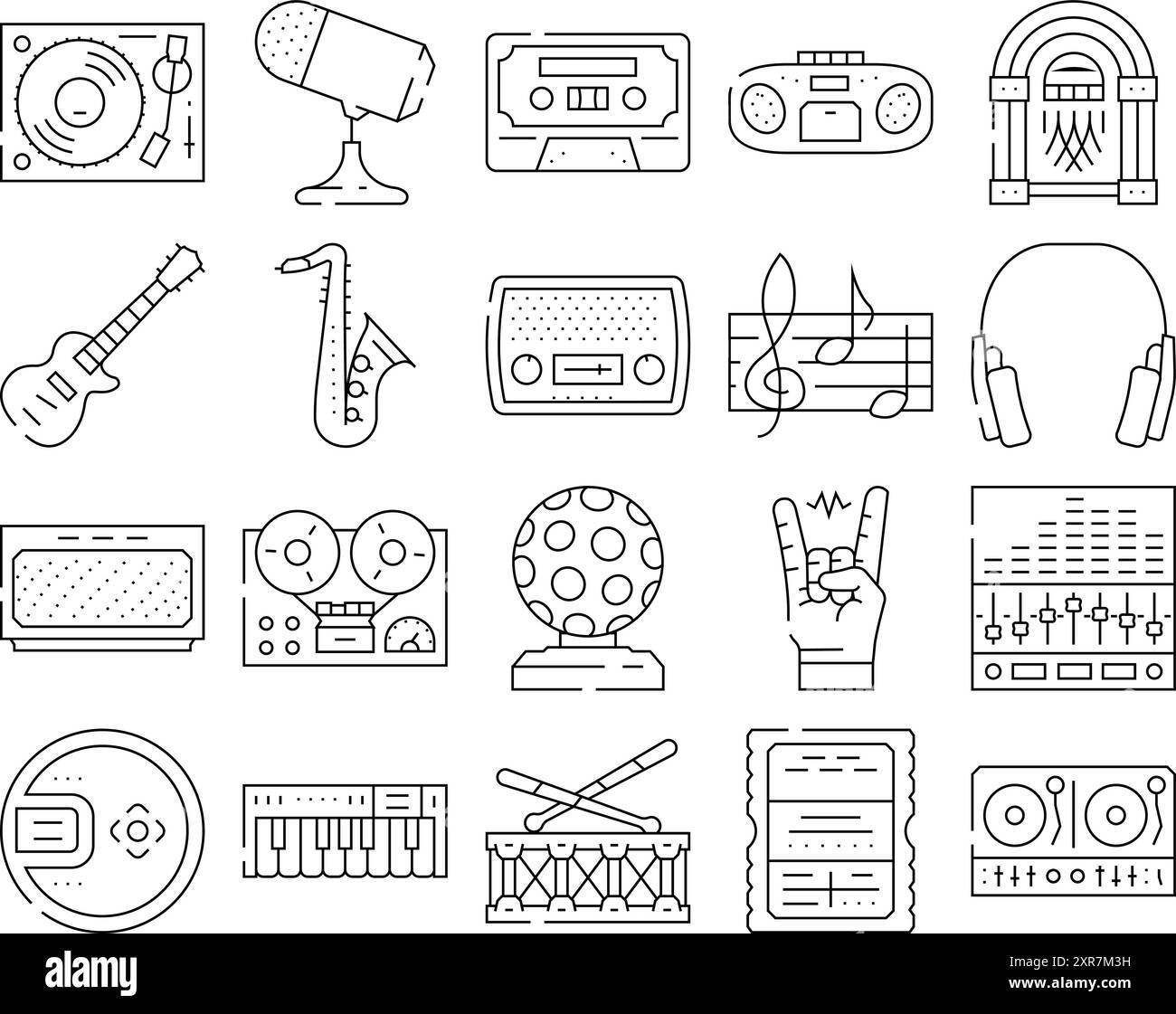 retro music vintage party icons set vector Stock Vector Image & Art - Alamy