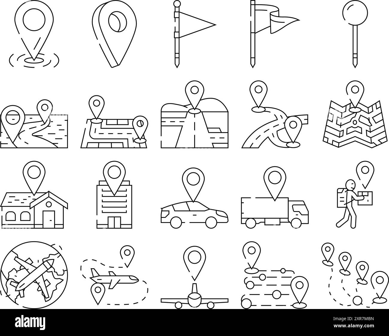 location pin map place point icons set vector Stock Vector Image & Art ...
