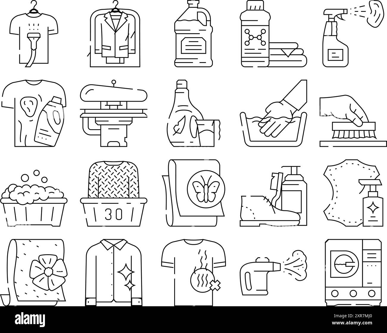 dry cleaning laundry service icons set vector Stock Vector Image & Art ...