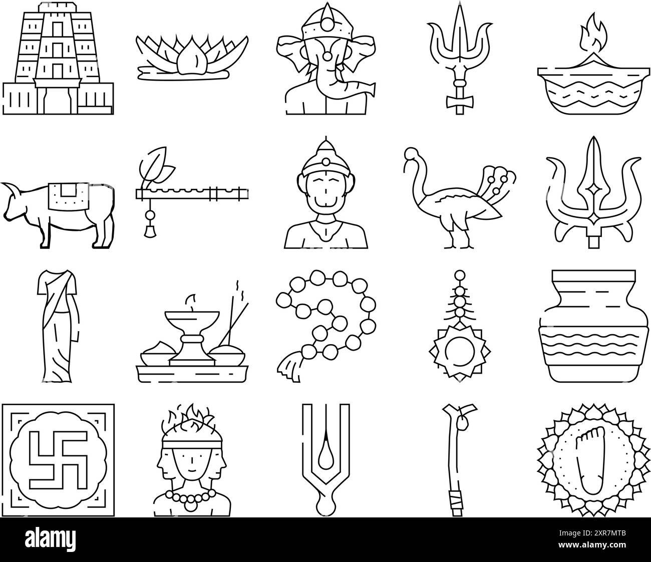 hinduism hindu god om icons set vector Stock Vector Image & Art - Alamy