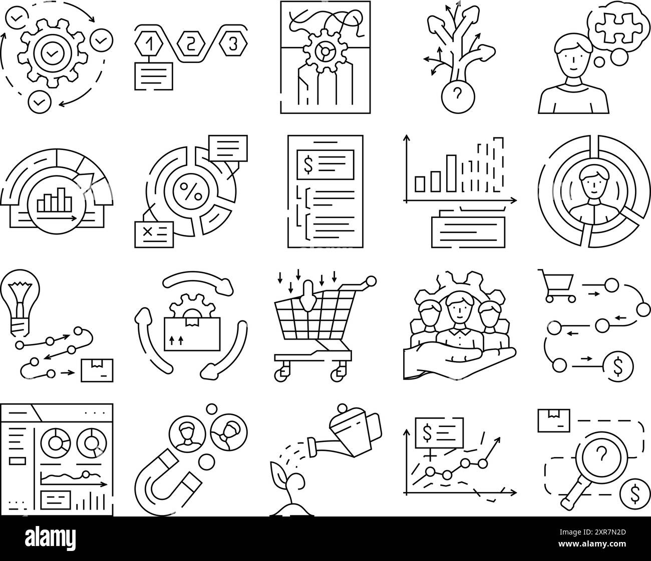 business process technology chart icons set vector Stock Vector Image ...