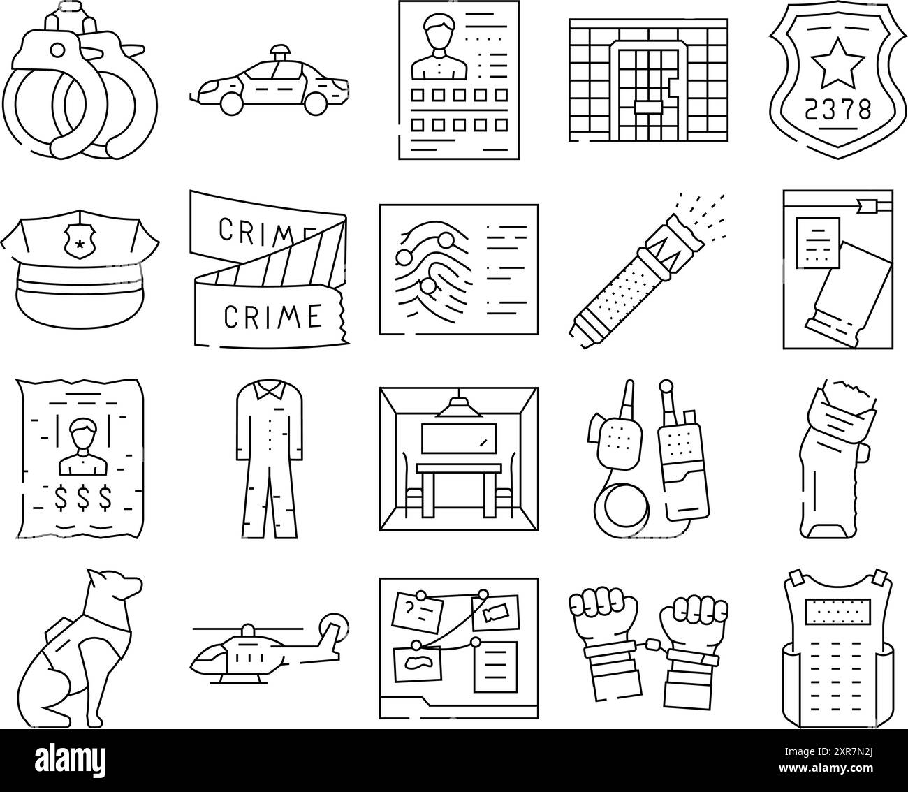 crime scene police criminal icons set vector Stock Vector Image & Art ...