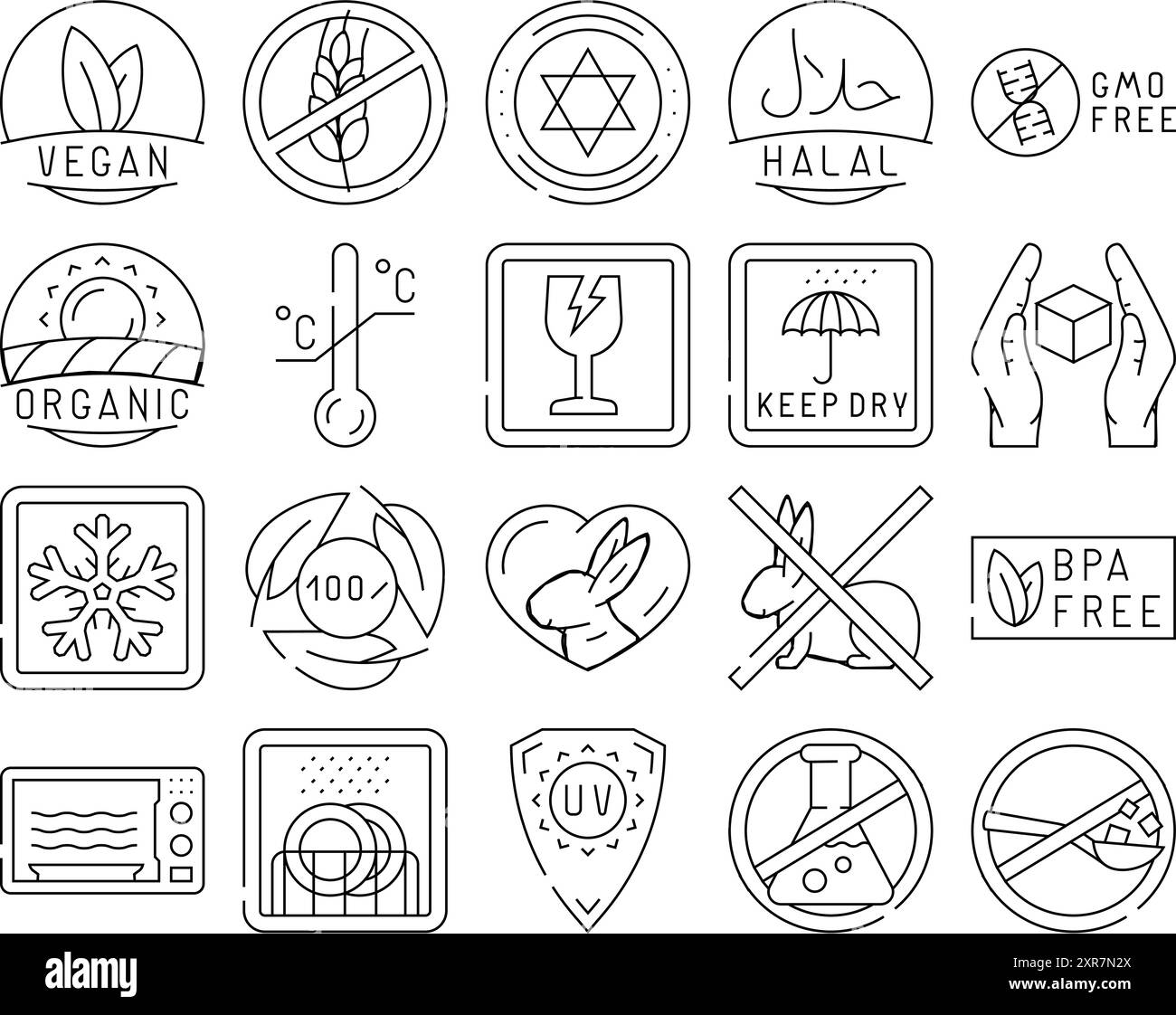 product caution label warning icons set vector Stock Vector Image & Art ...