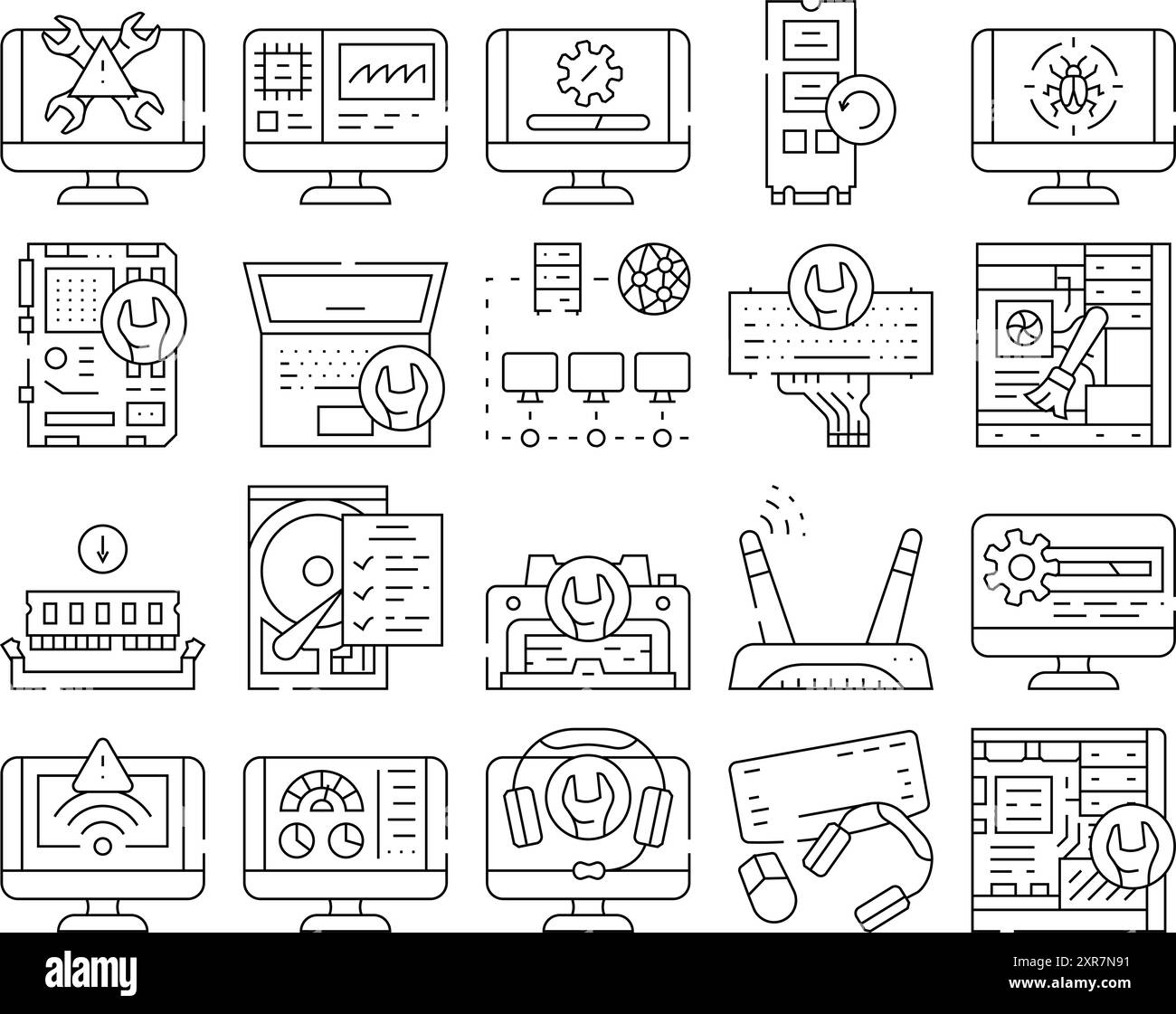 Engineer computer black motherboard Stock Vector Images - Alamy