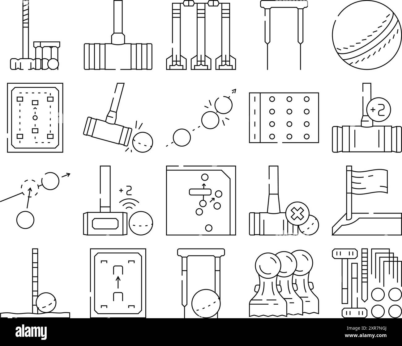 croquet mallet lawn icons set vector Stock Vector Image & Art - Alamy