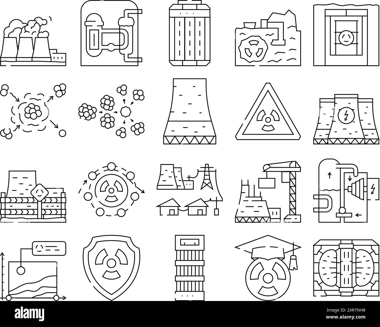 nuclear energy engineer atom icons set vector Stock Vector Image & Art ...