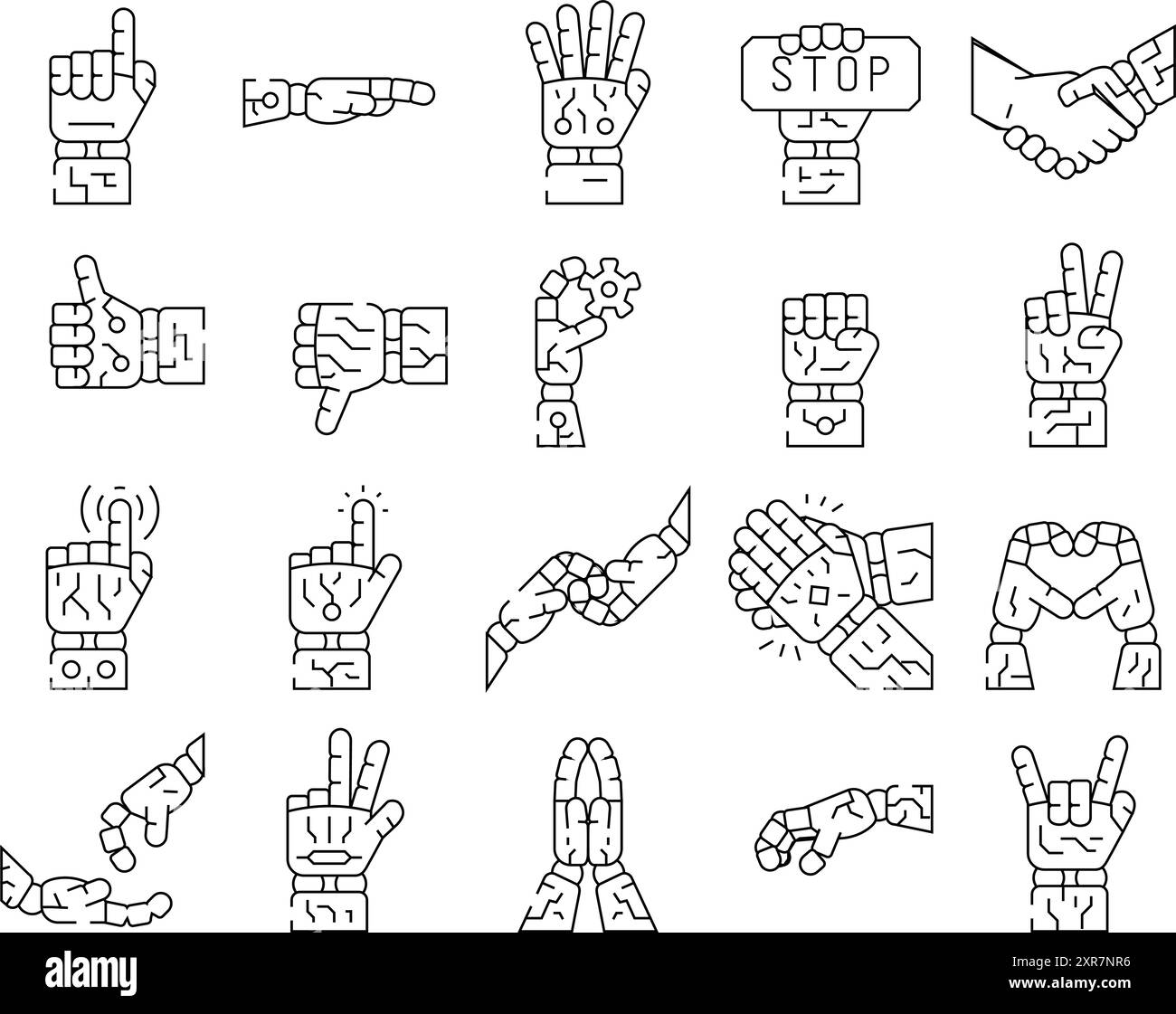 Illustrations hand robot Stock Vector Images - Alamy