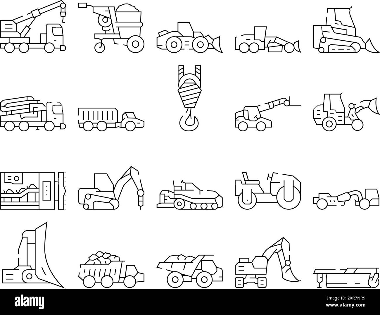 construction vehicle heavy icons set vector Stock Vector Image & Art ...
