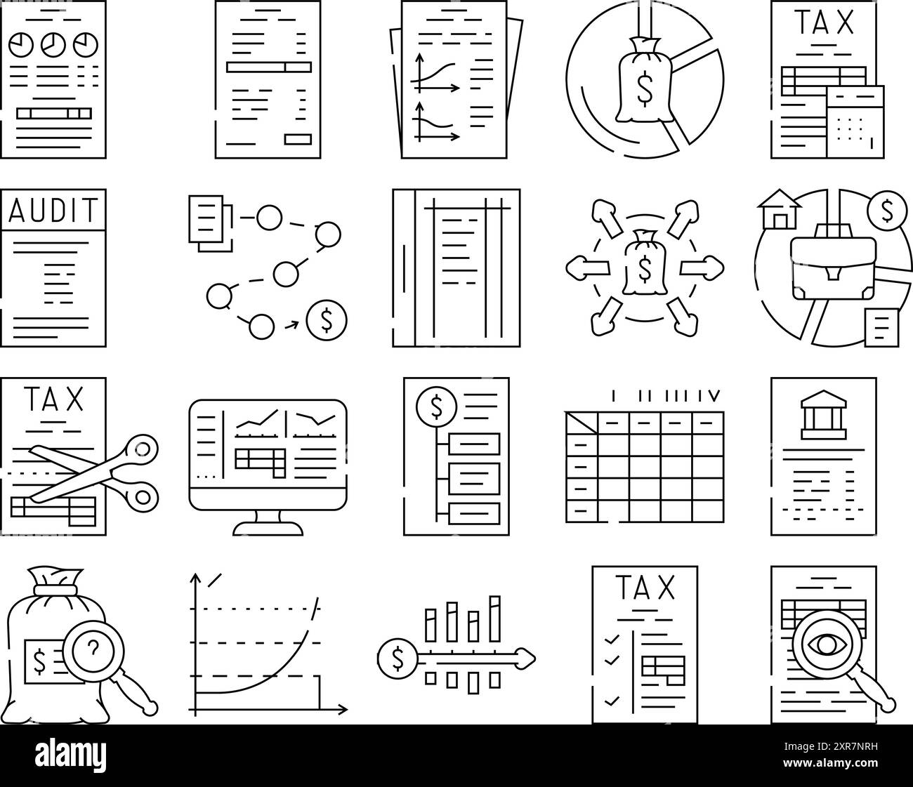 accountant professional tax icons set vector Stock Vector Image & Art ...