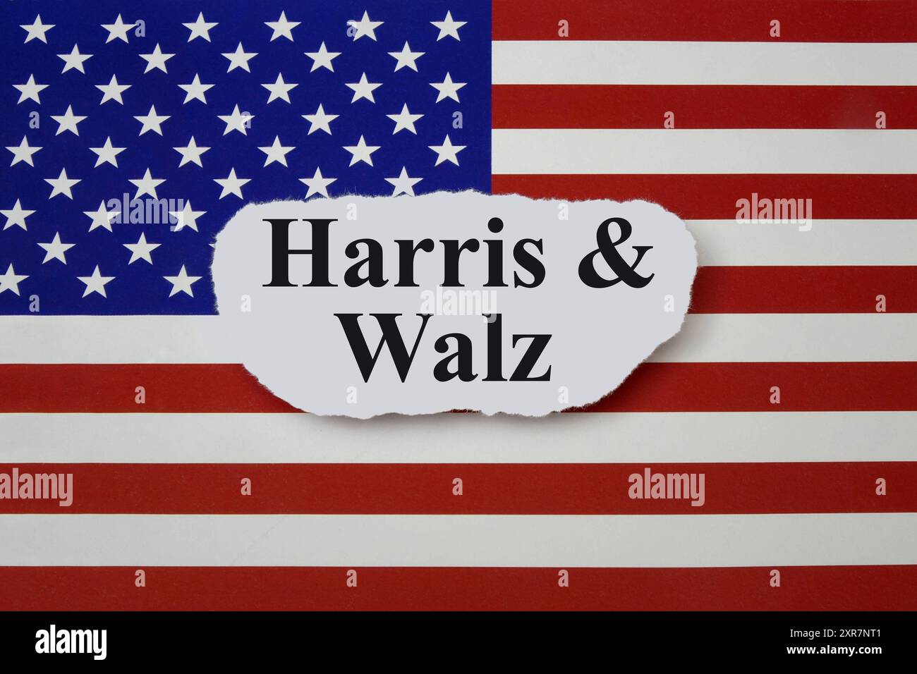 Flagge der USA mit Harris und Walz Flagge der USA mit Harris und Walz ...