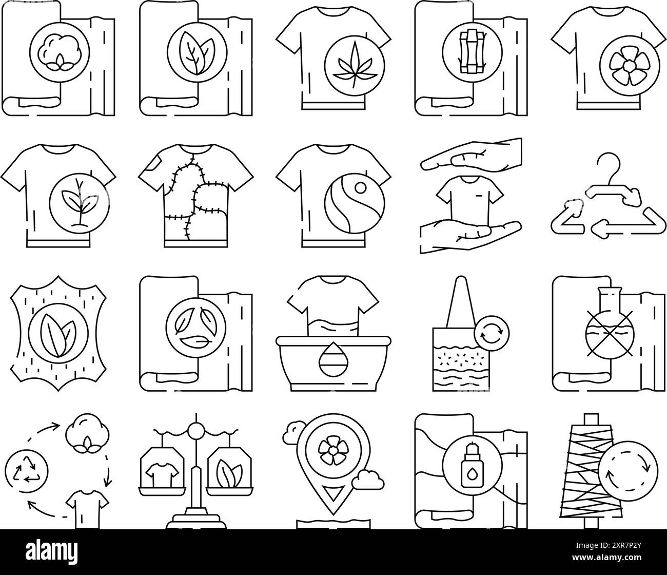 sustainable fashion eco textile icons set vector Stock Vector Image ...