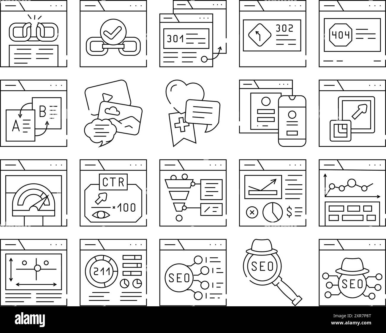 Pack seo web technology Black and White Stock Photos & Images - Alamy