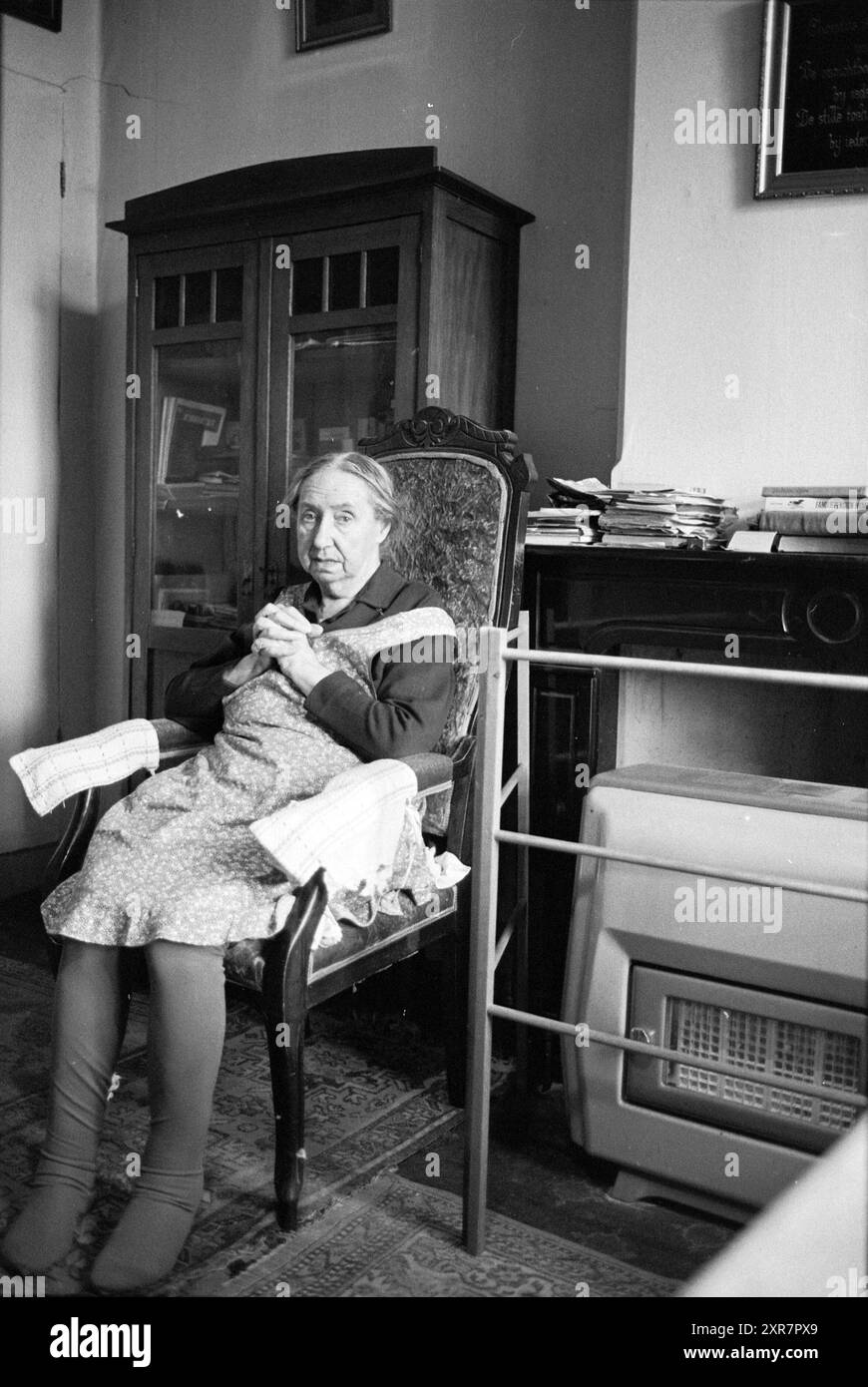 Portrait of an older woman, Mrs. Davidson, in an old-fashioned interior ...