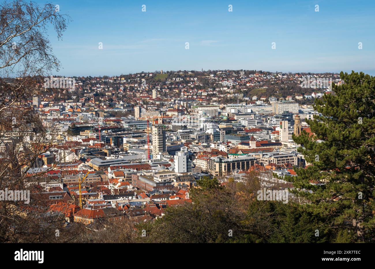 The City views of Stuttgart from a high Overlook, Stuttgart, Germany ...