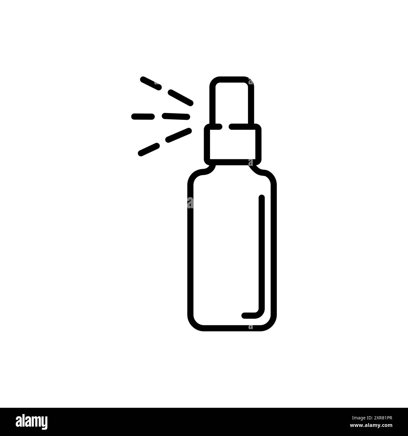 Spray bottle isolated line art icon of sprayer disinfection, cleaner ...