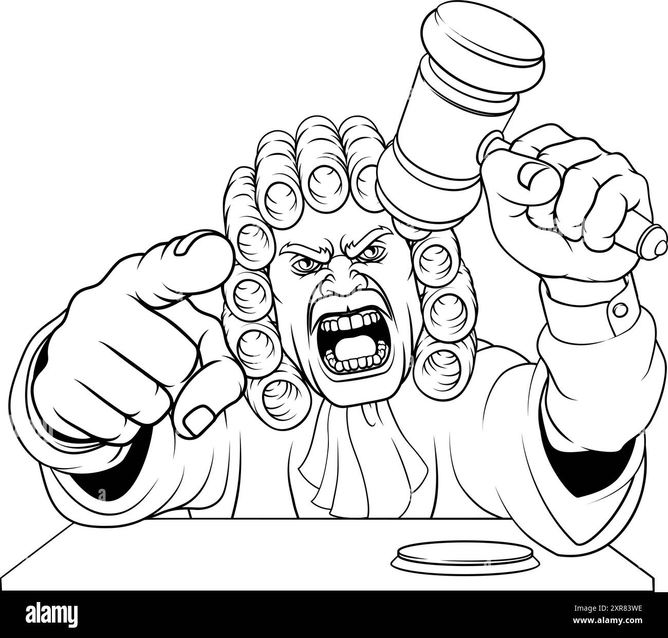 Angry Judge Hammer Gavel Cartoon Character Stock Vector Image & Art - Alamy
