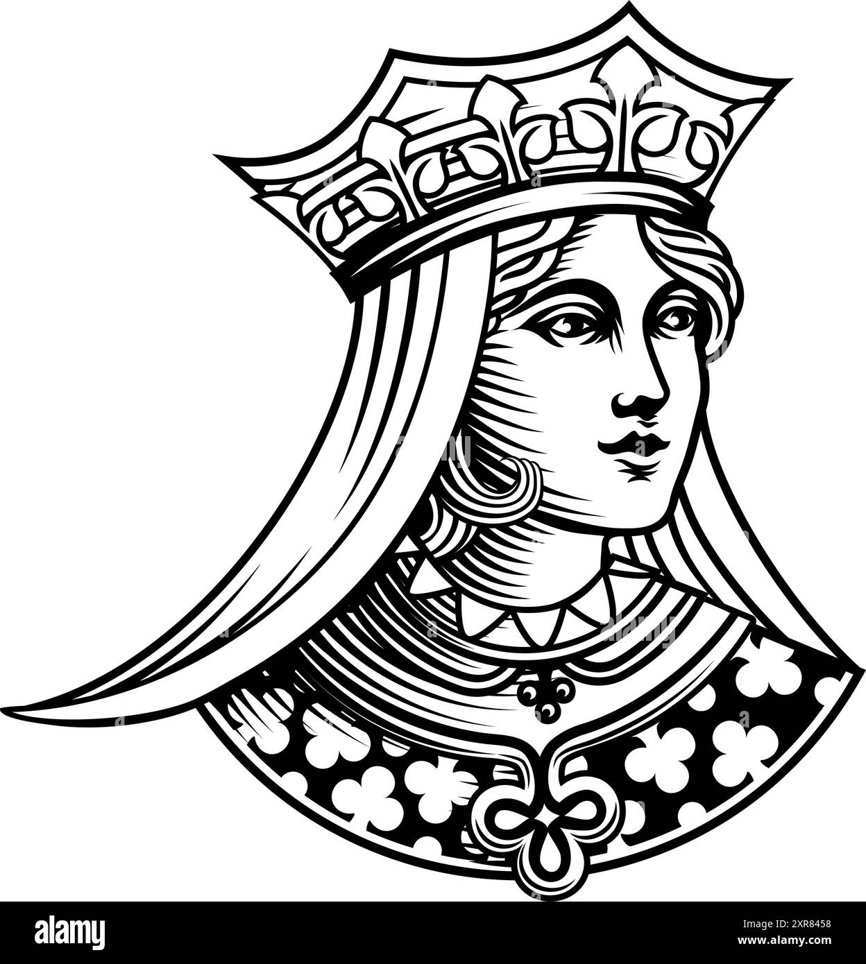 Head woman face character Black and White Stock Photos & Images - Alamy