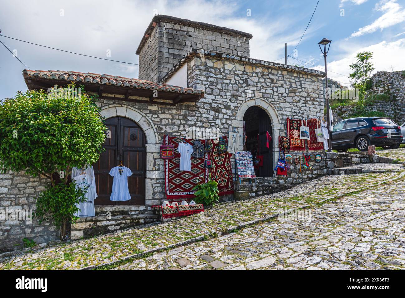 Berat, Albania, houses and streets inside the Berat Castle, also known ...