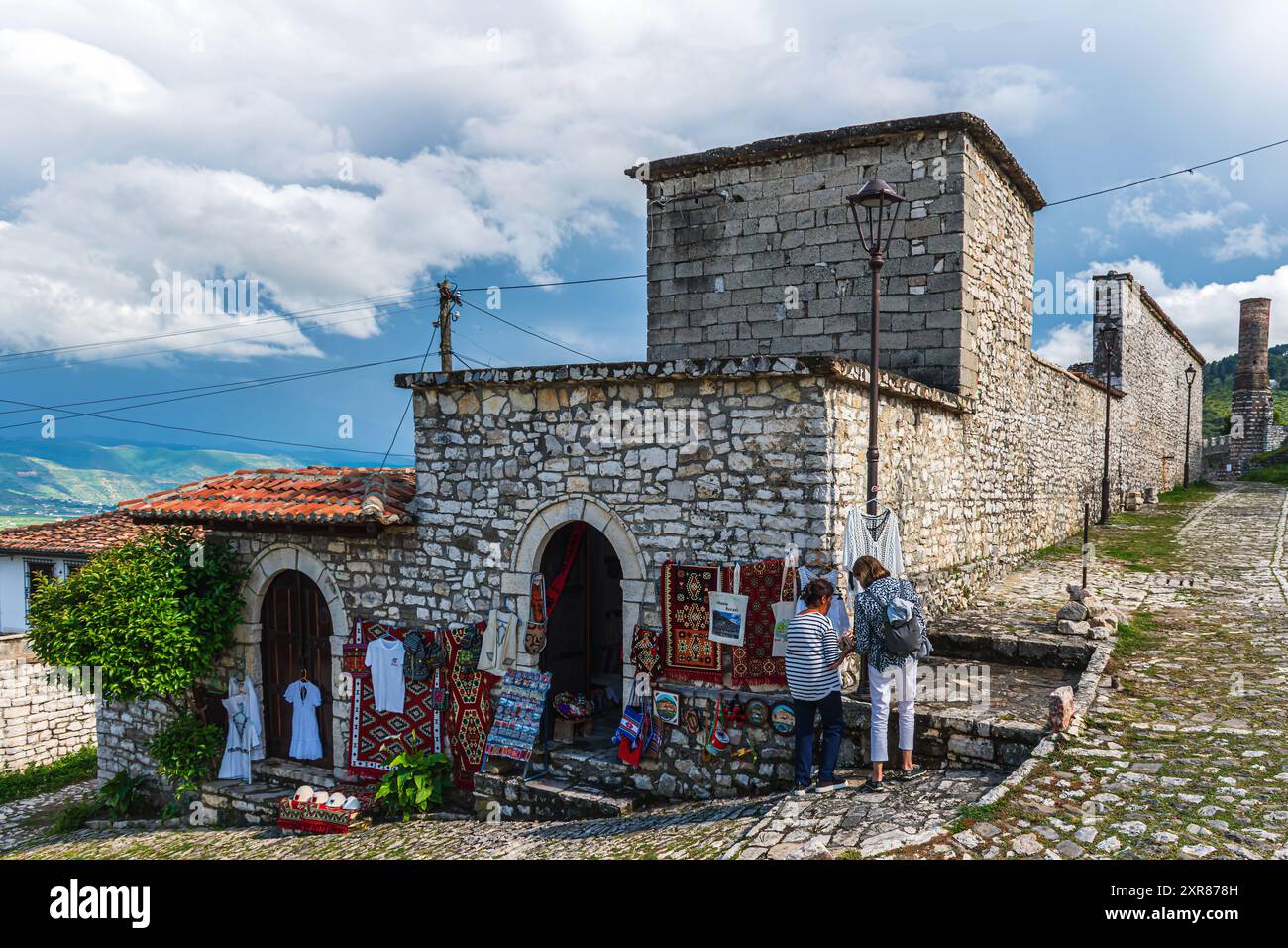 Berat, Albania, houses and streets inside the Berat Castle, also known ...