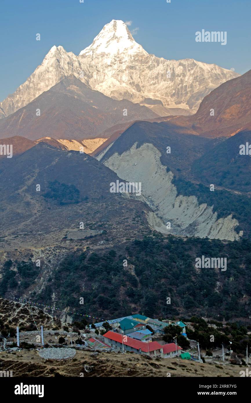 Pangboche village and Ama Dablam Stock Photo - Alamy