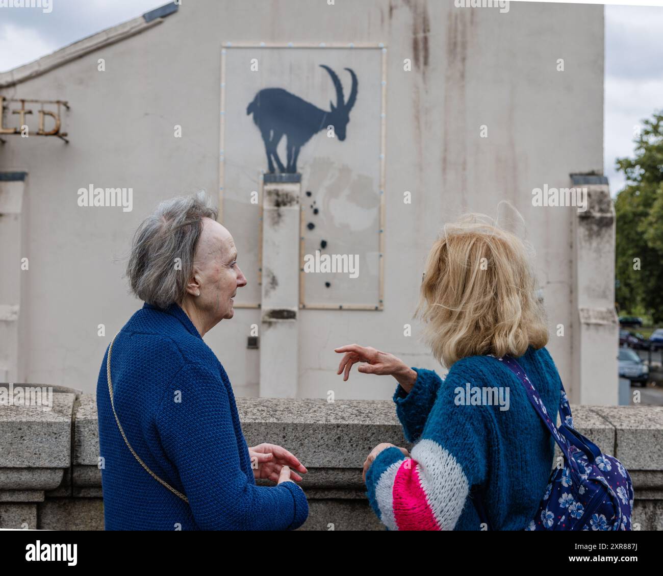 Banksy's London animal series: The mountain goat artwork is viewed and ...