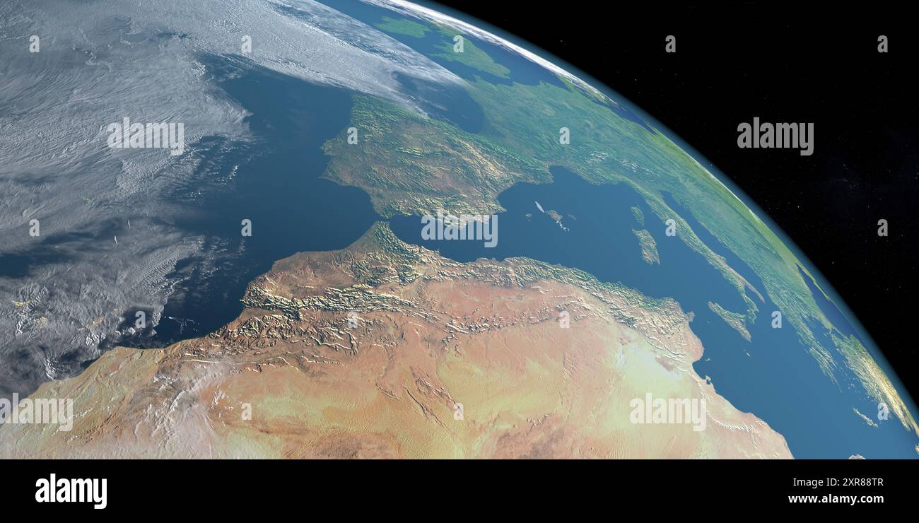 Tunisia map satellite geography hi-res stock photography and images - Alamy