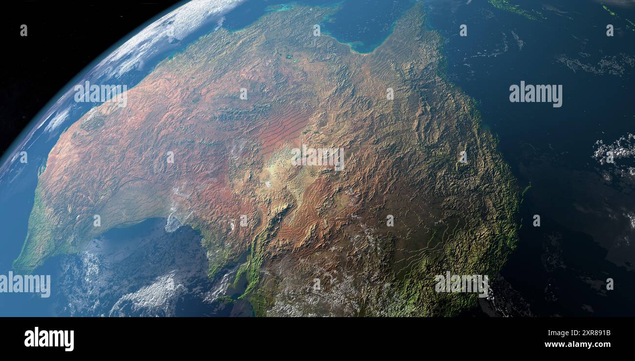 Australia in earth planet. Aerial View Stock Photo - Alamy