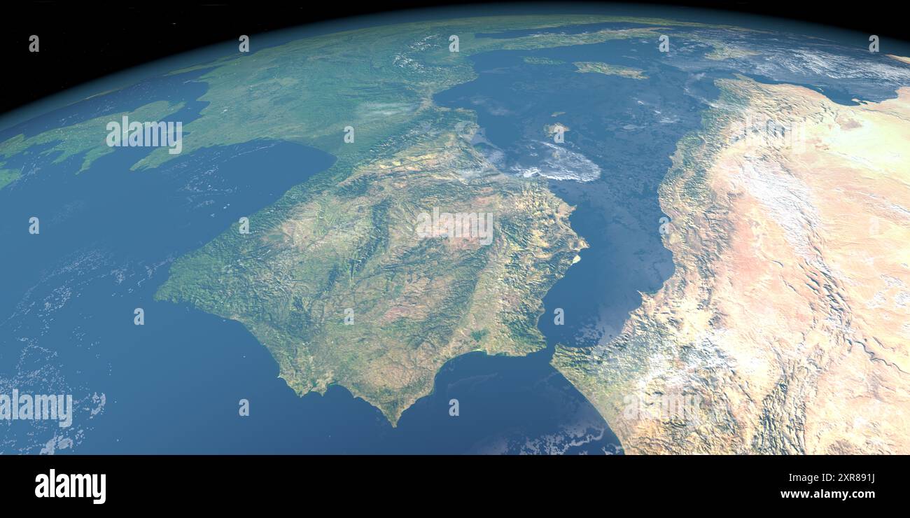 Mediterranean Sea, Africa. Aerial view from space Stock Photo - Alamy