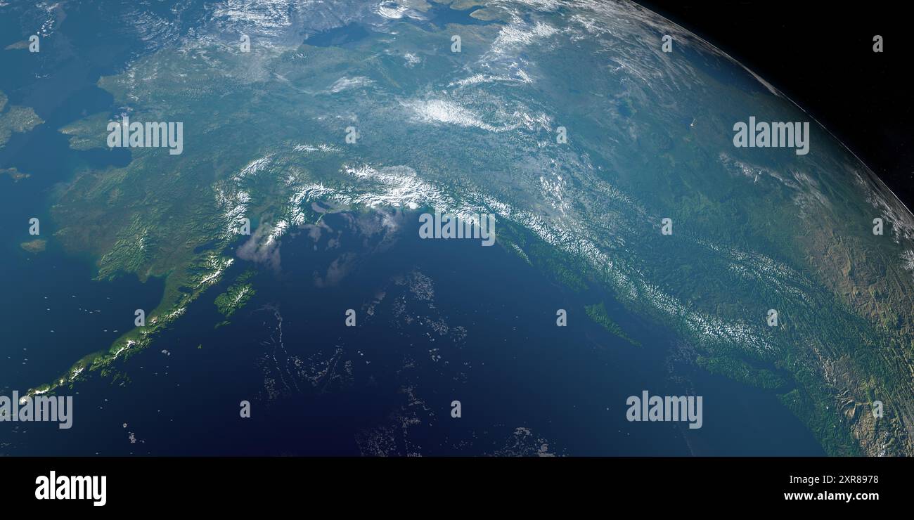 Gulf of Alaska in earth planet. Aerial View Stock Photo - Alamy